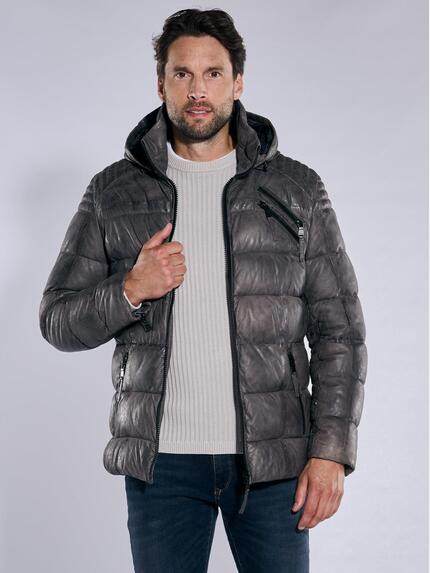 Herren engbers Lederjacke regular in Grau kaufen 37452 | engbers.com