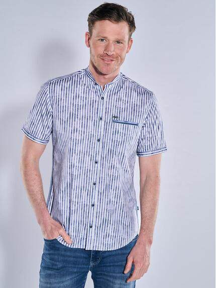 Herren engbers Kurzarm-Hemd gestreift in Blau kaufen 38954 | engbers.com