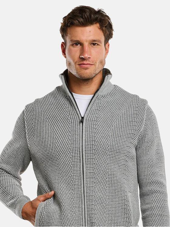 Herren engbers Strickjacke mit Teddykragen in Grau kaufen 33929 ...