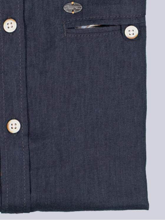 Herren engbers Kurzarm-Hemd aus Leinen in Saphirblau kaufen 38362 | engbers.com